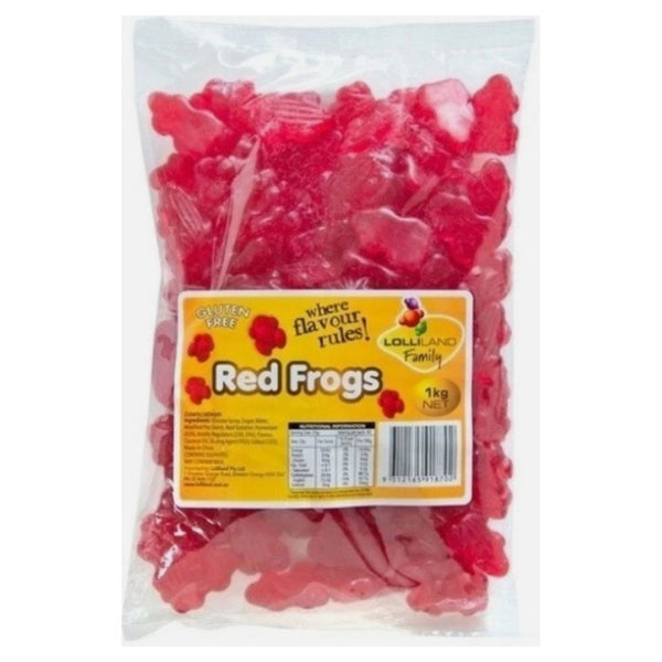 1kg Red Frogs | Wholesale Lollies Australia | Bulk Lolly Wholesale
