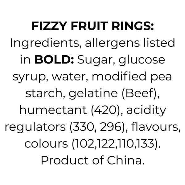 1kg Fizzy Fruit Rings | Wholesale Lollies Australia | Bulk Lolly Wholesale