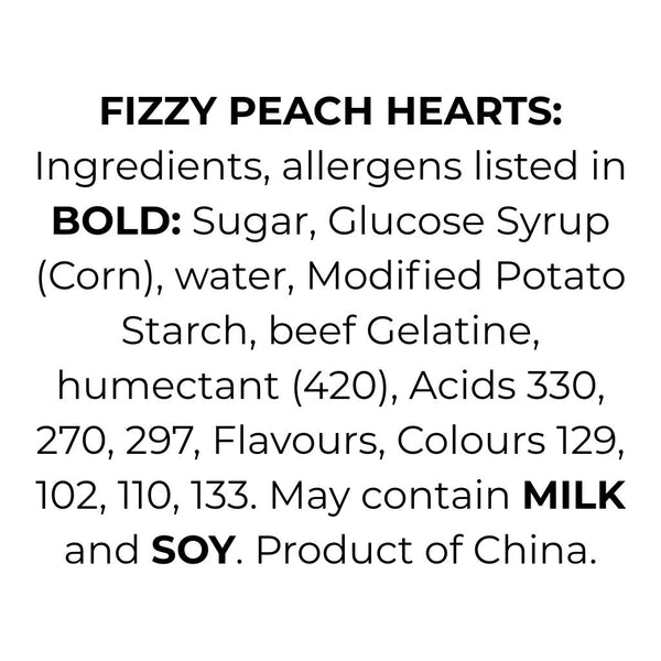 1kg Fizzy Peach Hearts | Wholesale Lollies Australia | Bulk Lolly Wholesale