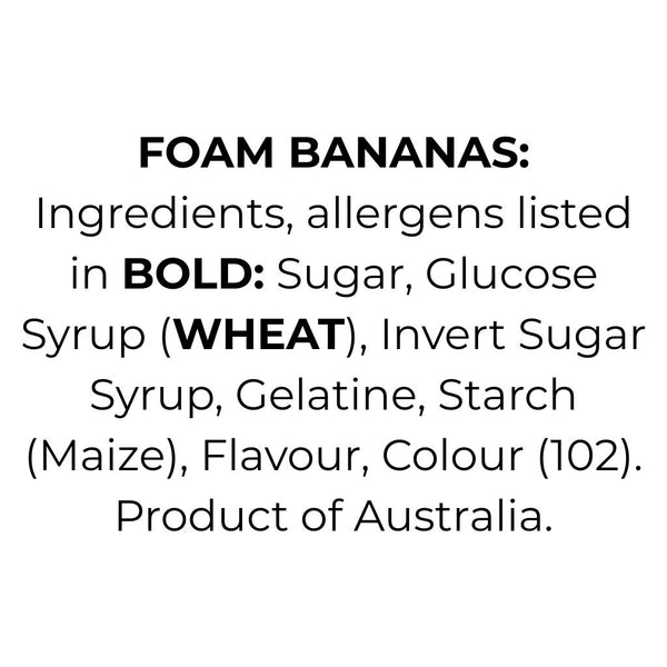 1kg Foam Bananas | Wholesale Lollies Australia | Bulk Lolly Wholesale